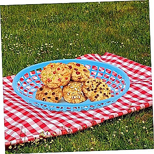 KJHBV 12pcs Snack Plate Hamburger Basket Plastic Hamper Vegetable Food Basket for Snacks Pp Blue Snack Baskets Food Basket Ktv Snacks Basket At Home Afternoon Tea Plastic Food