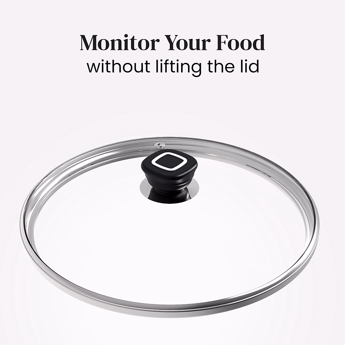 Culinr™ 9” Inch Hexagon Surface Hybrid Stainless Steel Frying Pan with Glass Lid, Oven and Dishwasher Safe, Non-Toxic PFOA Free, Compatible with All Stovetops