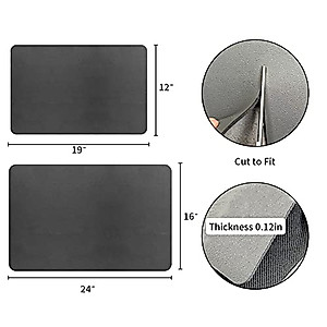 Coffee Mat Coffee Maker Mat for Countertops 12"x19" Absorbent Coffee Bar Mat for Kitchen Coffee Bar Accessories Fit Under Coffee Machine Coffee Pot Grey (12 x 19inch Grey)