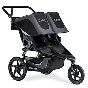 BOB Gear Revolution Flex 3.0 Duallie Double Jogging Stroller, Graphite Black