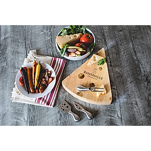 PICNIC TIME Disney Pixar Ratatouille Swiss Cheese Board & Knife Set, Charcuterie Board, Serving Platter, (Parawood)