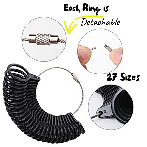 Mr. Pen- Ring Sizer Measuring Tool Set, Ring Sizer Guage & Plastic Ring Mandrel with 1 Polishing Cloth, Ring Sizer, Ring Measure for Fingers, Ring Sizing Kit, Ring Finger Sizer, Ring Sizer Tool.