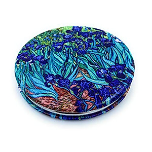 Aeisage Pocket Mirror for Women Small Travel Mirror Magnifying Van Gogh Irises Flower Purse Mirror Compact Unique Gift for Artistic Mom Diameter 2.75 x 0.4 Thickness