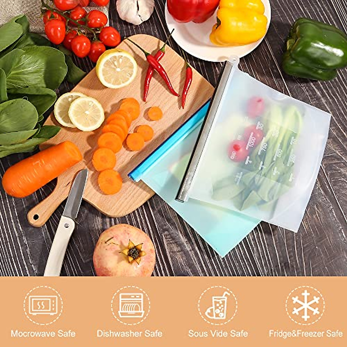 VGIGCICV 10Pcs Set of big mouth glass jars storage for kitchen organization,up to 45oz glass can, silicone bag for leftovers