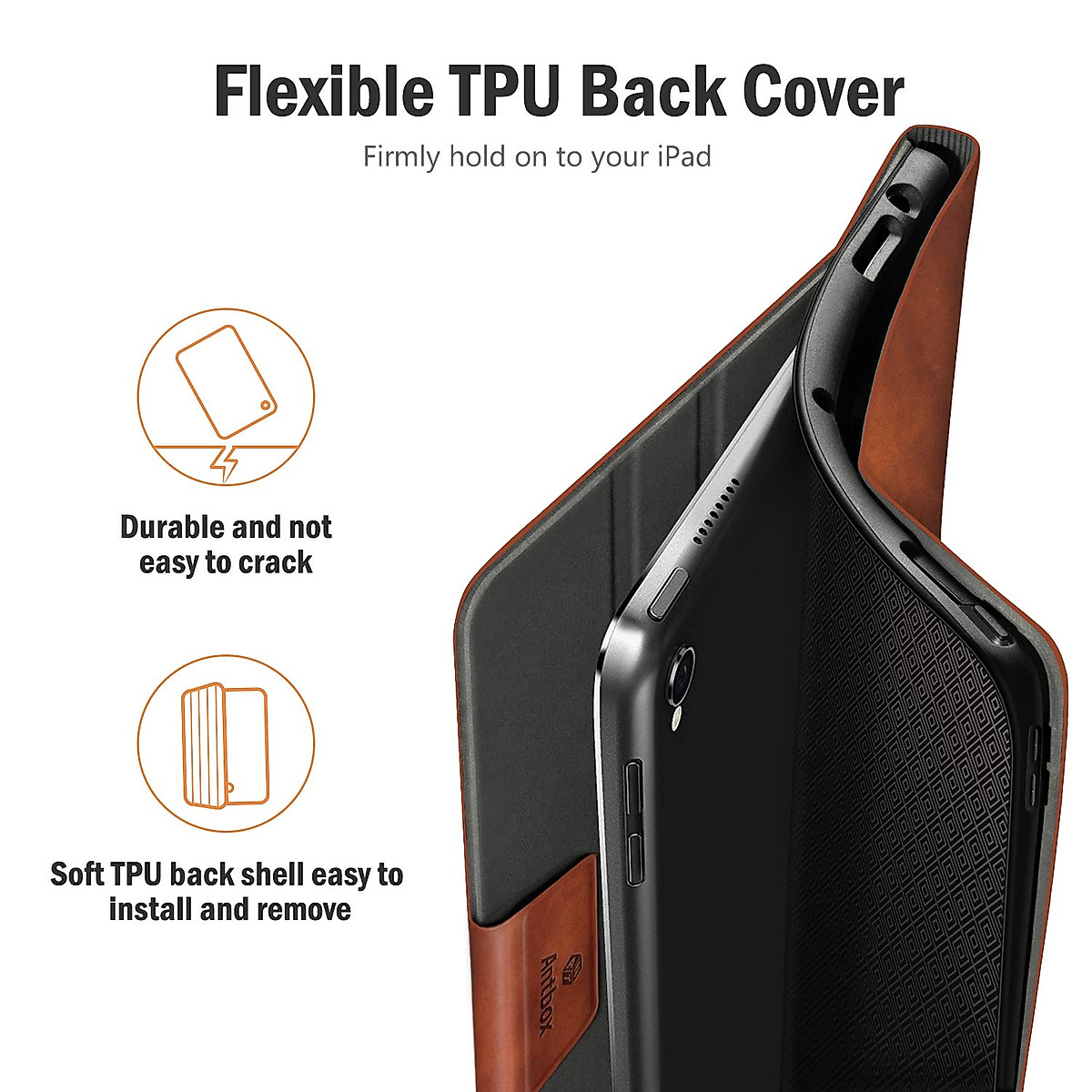 Antbox Case for iPad Pro 10.5 / iPad Air 3 with Built-in Pencil Holder Auto Sleep/Wake Function PU Leather Smart Cover for iPad Air 3 10.5 Inch 2019/iPad Pro 10.5 2017 (Brown)