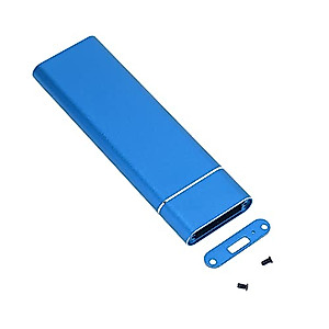 NVME SSD Enclosure, SSD Enclosure High Speed Transfer Dual Protocol Plug and Play High Heat Dissipation for 2280mm (Blue)