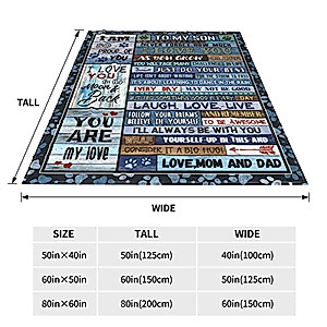 to My Son Blanket from Mom Ultra Soft Flannel Throw Blankets for Christmas Birthday Gifts 60"x50" Son Blanket