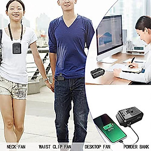 FEYBYLA 8000mAh upto 32H Portable Waist Clip Fan Personal Neck Fan Battery Powered Belt Fan Adjustable air outlet, 3 Speed, Body Fan for Outdoor Working, Camping, Hiking (8000mAh waist fan)