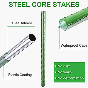 GROWNEER 3 Packs Plant Cages Assembled Tomato Garden Cages Stakes Vegetable Trellis, with 3Pcs 10 Gallon Grow Bags, 9Pcs Clips and 328Ft Twist Tie, for Vertical Climbing Plants