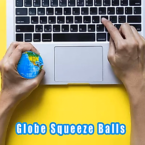 Globe Squeeze Balls,2.5 inch Earth Stress Relief Balls,Soft Foam Stress Ball Toy for Finger Exercise,School or Office Party Favors,24 Pcs