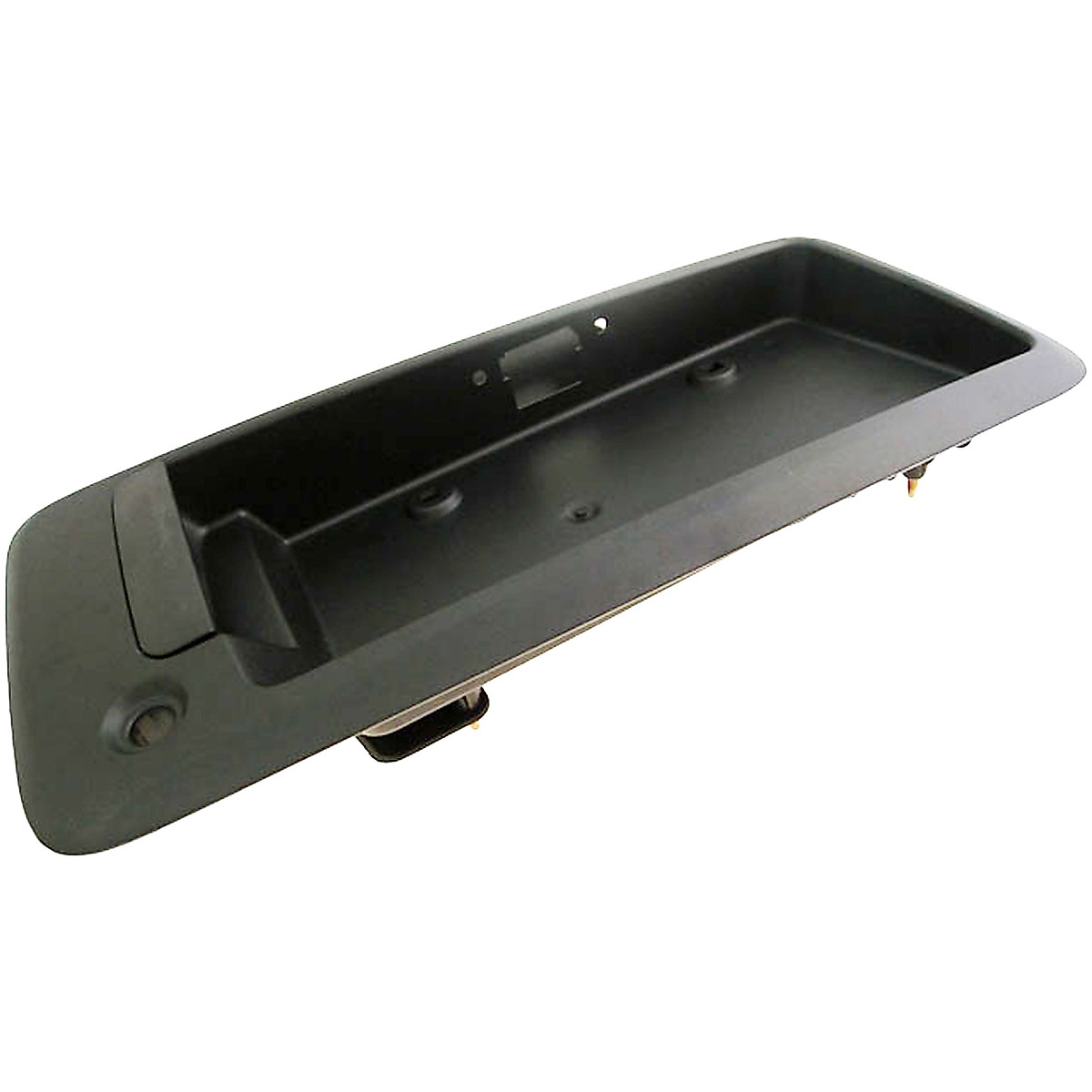 APDTY 112812 Exterior Rear Right Cargo Door Handle License Plate Bracket Holder Black Plastic Replaces 25989400, 15167638, 15269298