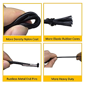 Zero Gravity Chair Cord Replacement, 4 Pack, Elastic Cord for antigravity Chair, Patio Recliner Chair, Lawn Bungee Chair, Beach Chair, Lounge Chair, Outdoor String Chair, Nylon Stretch String Cord