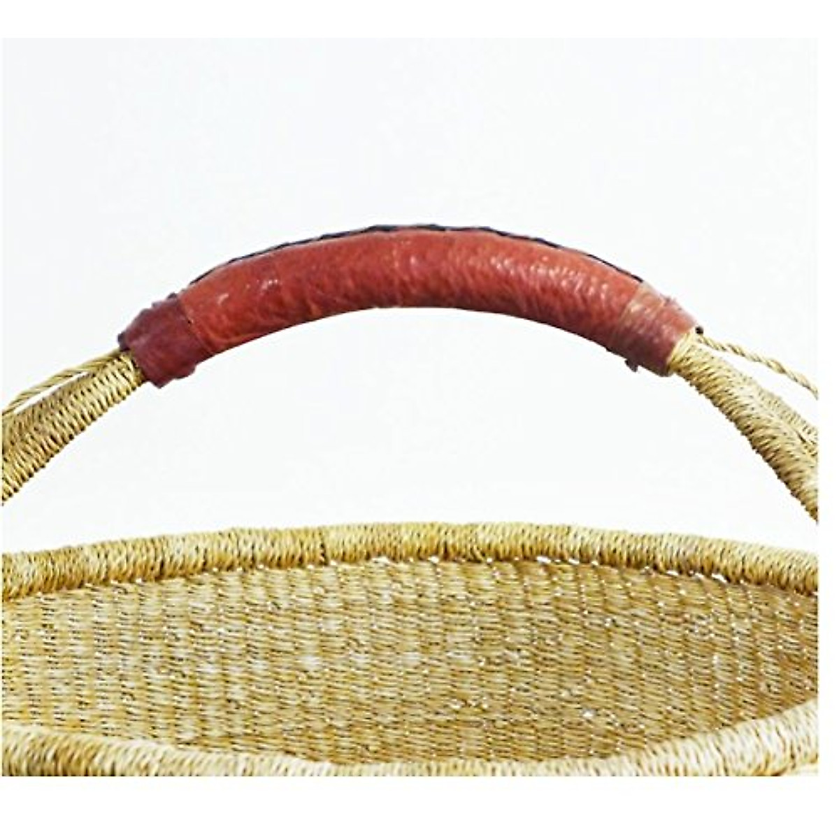 Hands Craft Fair Trade Ghana Bolga African Dye-Free Market Basket Natural Baskets (11"-13" Medium)