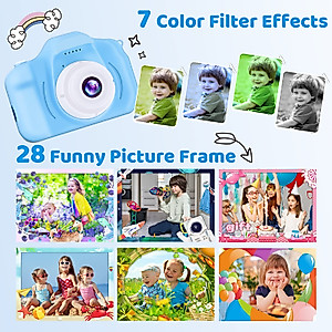 MAVREC Kids Digital Camera Toys for Boys Girls Age 3-9, 1080P HD Selfie Video Cameras for Toddler with 32GB SD Card, Best Easter Birthday Gifts for Boys Girls 3 4 5 6 7 8 9 Year Old Blue