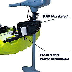 Newport Trolling Motor Transom Motor Mount - Kayaks - Freshwater and Saltwater - 1 Size, Gray