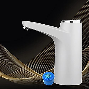 Ausxaron Water Pump for 5 Gallon Bottle, Water Jug Pump, USB Portable Electric Rechargeable Water Bottle Pump Dispenser Drinking Water Pump for Home Camping Office Universal 2-5 Gallon - White