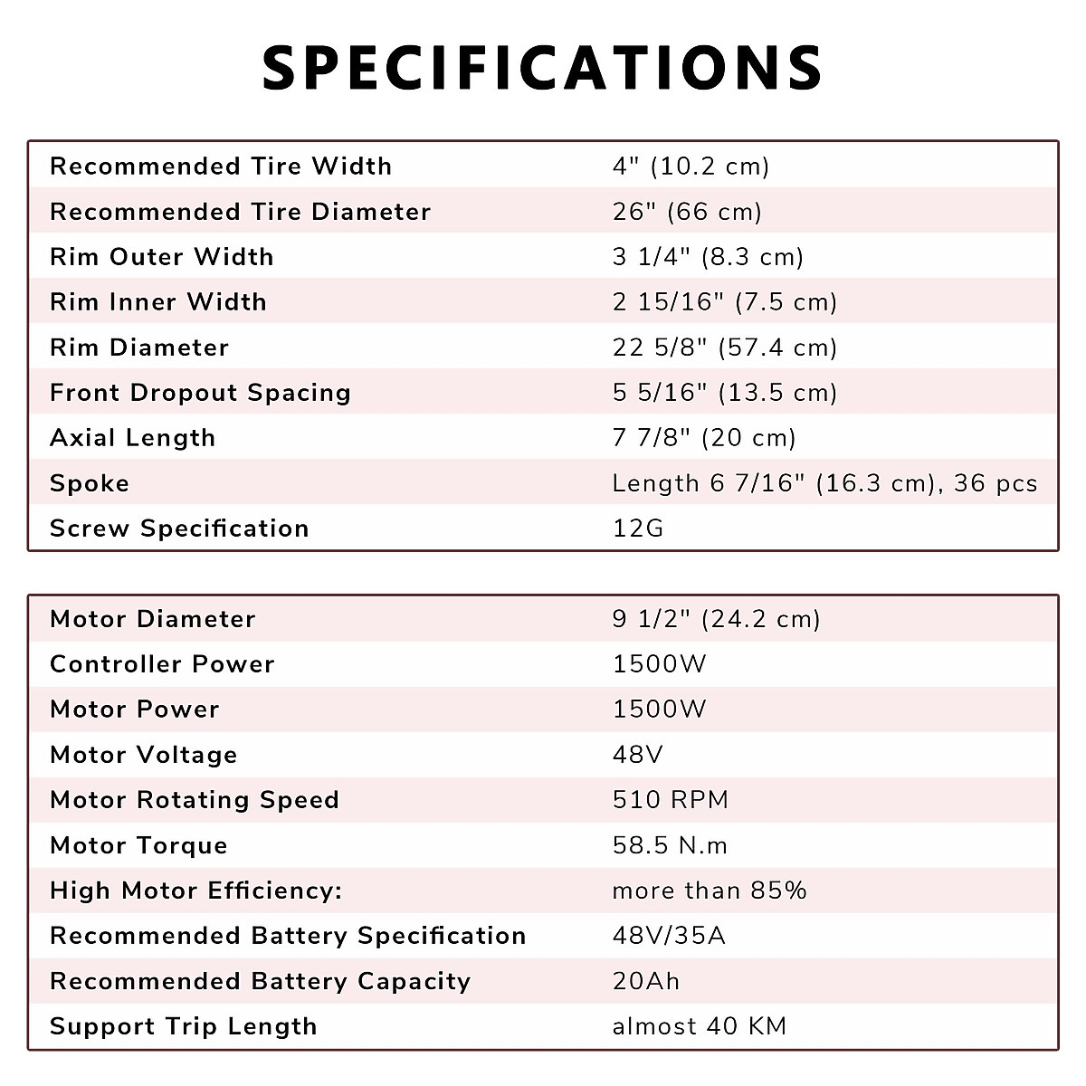 AW Electric Bike Conversion Kit 26" Front Wheel 48V 1500W EBike Conversion Kit for 4" Fat Tire Cycling Hub Motor W/LCD & PAS System Twist Throttle