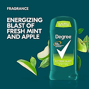Degree Men Original Protection Antiperspirant Deodorant 48-Hour Sweat and Odor Protection Extreme Blast Antiperspirant For Men 2.7 oz (Packaging may vary)