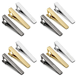 3pcs Free Engraved Tie Clips Set Tie Bar for Regular Ties Stainless Steel Personalized Tie Pins Suit Accessories For Men Wedding Birthday Gift