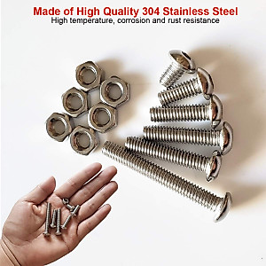 120Pcs M5 x 8mm,12mm,16mm,20mm,30mm,40mm Hex Socket Head Cap Bolts Nuts Screws Assortment Set 304 Stainless Steel Allen Socket Drive Machine Screws with Wrench (120PCS M5 Hex Screws Nuts)
