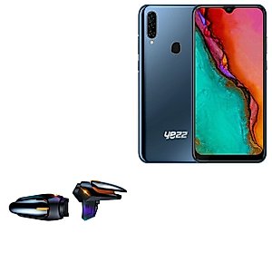 BoxWave Gaming Gear Compatible With Yezz Art 1 Pro - Touchscreen QuickTrigger Auto, Trigger Buttons Autofire Gaming Mobile FPS - Jet Black