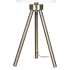 Catalina Lighting 22967-001 Mid-Century Modern Tripod Table Lamp, LED Bulb Included, 19", Antique Brass