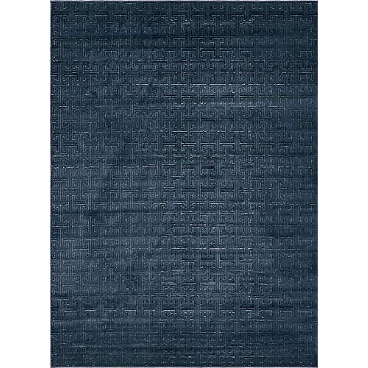 Unique Loom Uptown Collection by Jill Zarin Collection Textured Solid Geometric Modern Navy Blue Area Rug (9' 0 x 12' 0)