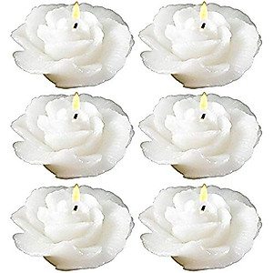 Biedermann & Sons Rose-shaped Floating Candles In White, Pack of 12