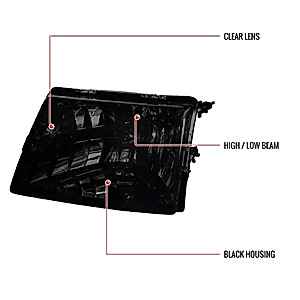 Carpartsinnovate For 98-00 Ford Ranger Pickup Euro Style Black Headlights Head Lamps Pair