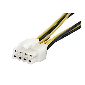 StarTech.com 6 Inch 4 Pin to 8 Pin EPS Power Adapter with LP4 - F/M - ATX to EPS Power Adapter (EPS48ADAP), Black
