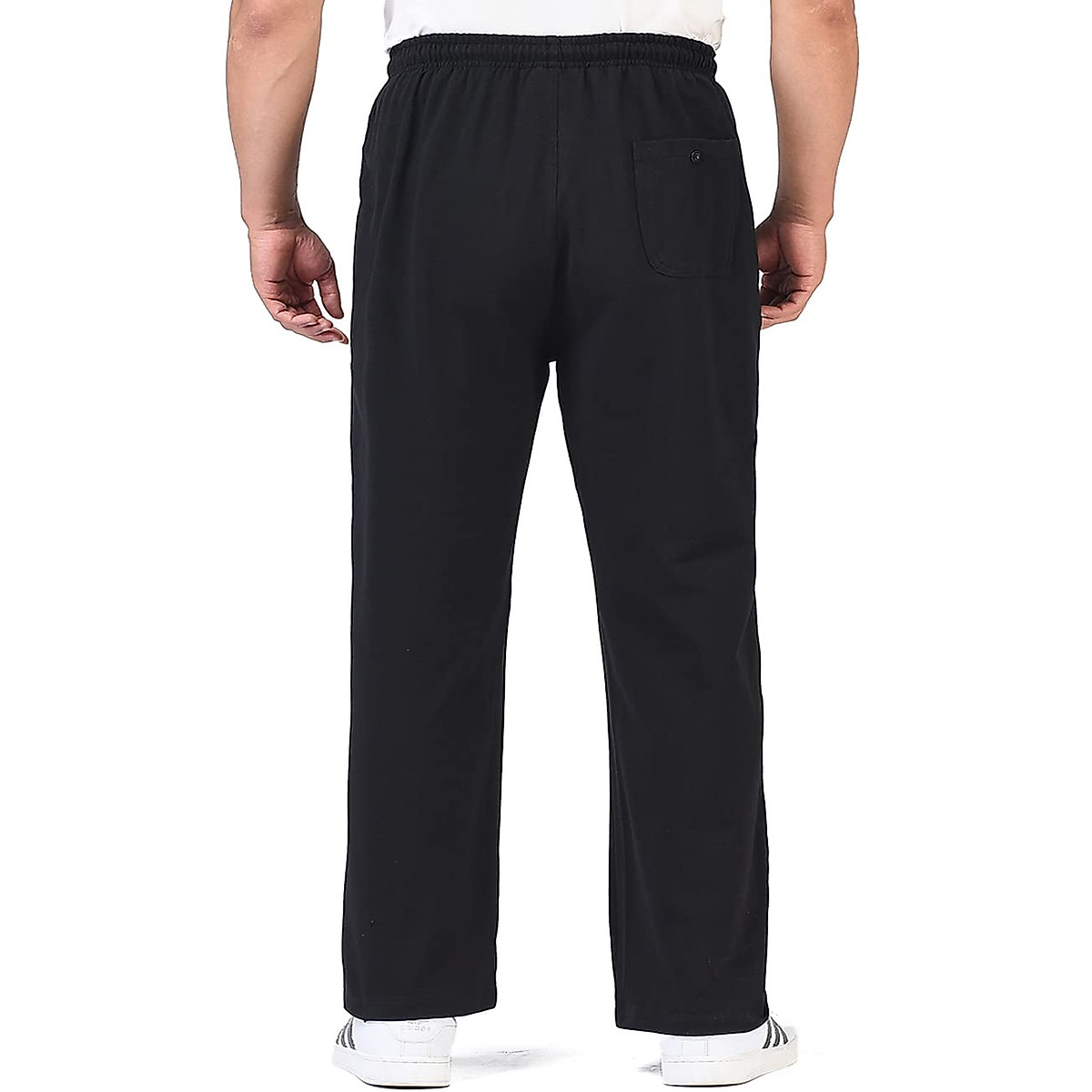Zoulee Men's Casual Cotton Jogger Sweatpants Zipper Front Pants Thick Black M