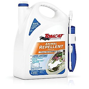 Tomcat Repellents Animal Repellent Ready-to-Use - With Comfort Wand, Repels Rabbits, Squirrels, Groundhogs and Other Small Animals, Contains Essential Oils, No Stink, Rain-Resistant, 1 gal.