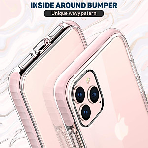 MATEPROX Compatible with iPhone 11 Pro Case Clear Thin Slim Crystal Transparent Cover Shockproof Bumper Case for iPhone 11 Pro 5.8（Pink