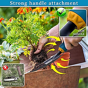Gardening Tools Set from Alloy Steel - Heavy Duty Garden Tool Set with Light & Rubber Non-Slip Handle - Gardening Tool Kit - Ergonomic Garden Hand Tools - Gardening Gifts for Men and Women