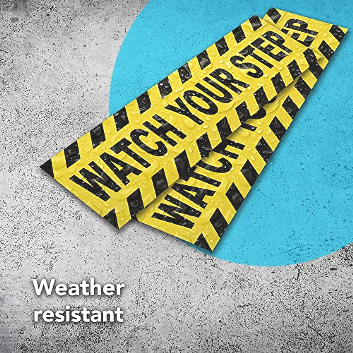 2 PC Watch Your Step - 10x3 Watch Your Step Floor Sticker - Watch Your Step Sticker - Caution Stickers - Watch Your Step Sign for Floor Outdoor/Indoor