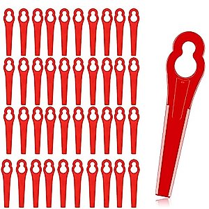 100PCS Lawn Mower Plastic Blades, Mower Cutter Blade Plastic Machine Trimming Blades Replacement Plastic Blades Accessories Trimmer Grass Mowing Nylon Blades Compatible for STIHL Polycut 2-2, Red