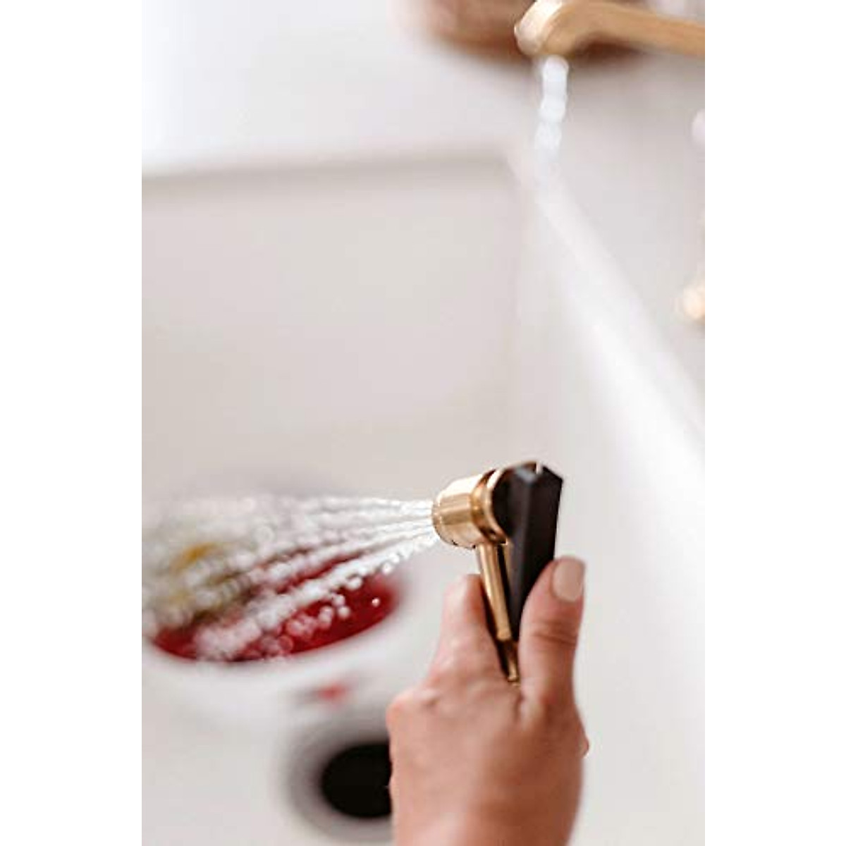 Kingston Brass KS7277PXBS English Country 8" Bridge Kitchen Faucet with Sprayer, Brushed Brass