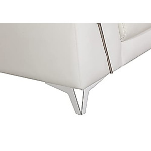 Blackjack Furniture Naples Italian Leather Adjustable Headrests, Sofa, 88", White