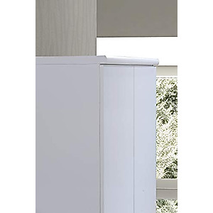 HODEDAH IMPORT Hodedah 2-Door Armoire with 4-Shelves Wardrobe, 17"D x 31.5"W x 73"H, White