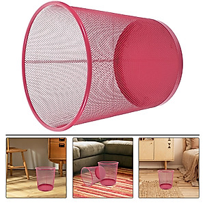 EXCEART Mesh Bathroom Trash Can Waste Basket Home Office Lightweight Mesh Trash Can Kitchen Bedroom Dorm Desk Recycling Bin