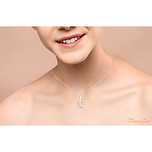 Femme Luxe 0.20 carats Love Knot Diamond Pendant Locket Necklace for Women, 925 Sterling Silver, Dainty and Hypoallergenic, 18inch box chain, Jewelry with Gift Ready Box