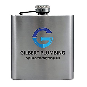 Personalized Printed 6oz Stainless Steel Flask with Screw Down Cap - Custom Promotional Items with your Logo - Bulk Company Small Business Party Favors