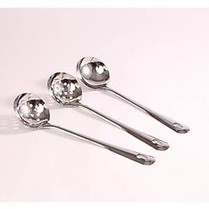 Lake Tian Stainless Steel Shabu Shabu Chinese Hot Pot With Lid, Dual Sided Yin Yang Hot Pot Pot with Divider Set Include 3 Pot Spoons, Divided Hotpot Pot, Portable, 鸳鸯火锅 (32cm/12.6″)