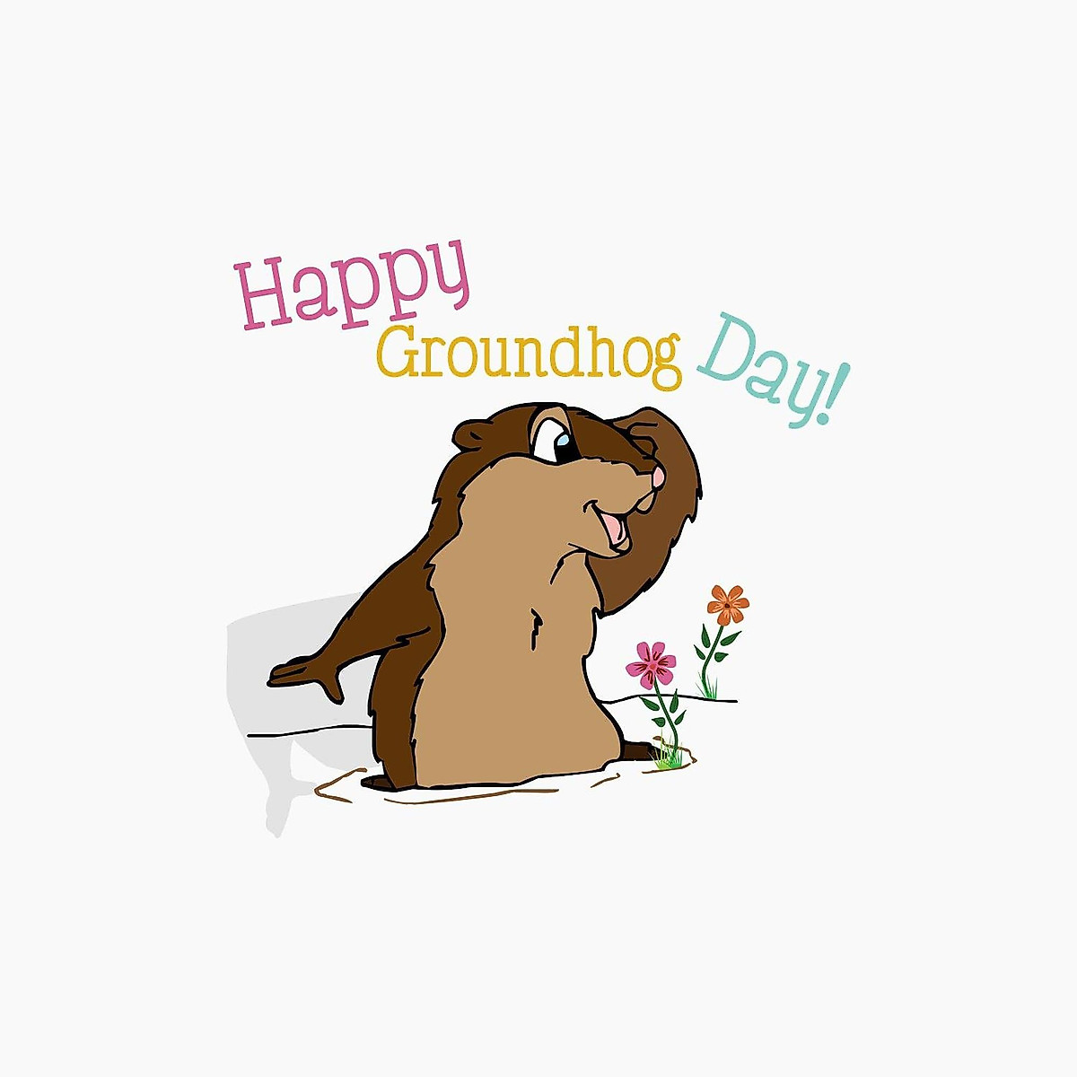 CafePress Happy Groundhog Day Greeting Cards Greeting Card (20-pack), Note Card with Blank Inside, Birthday Card Glossy