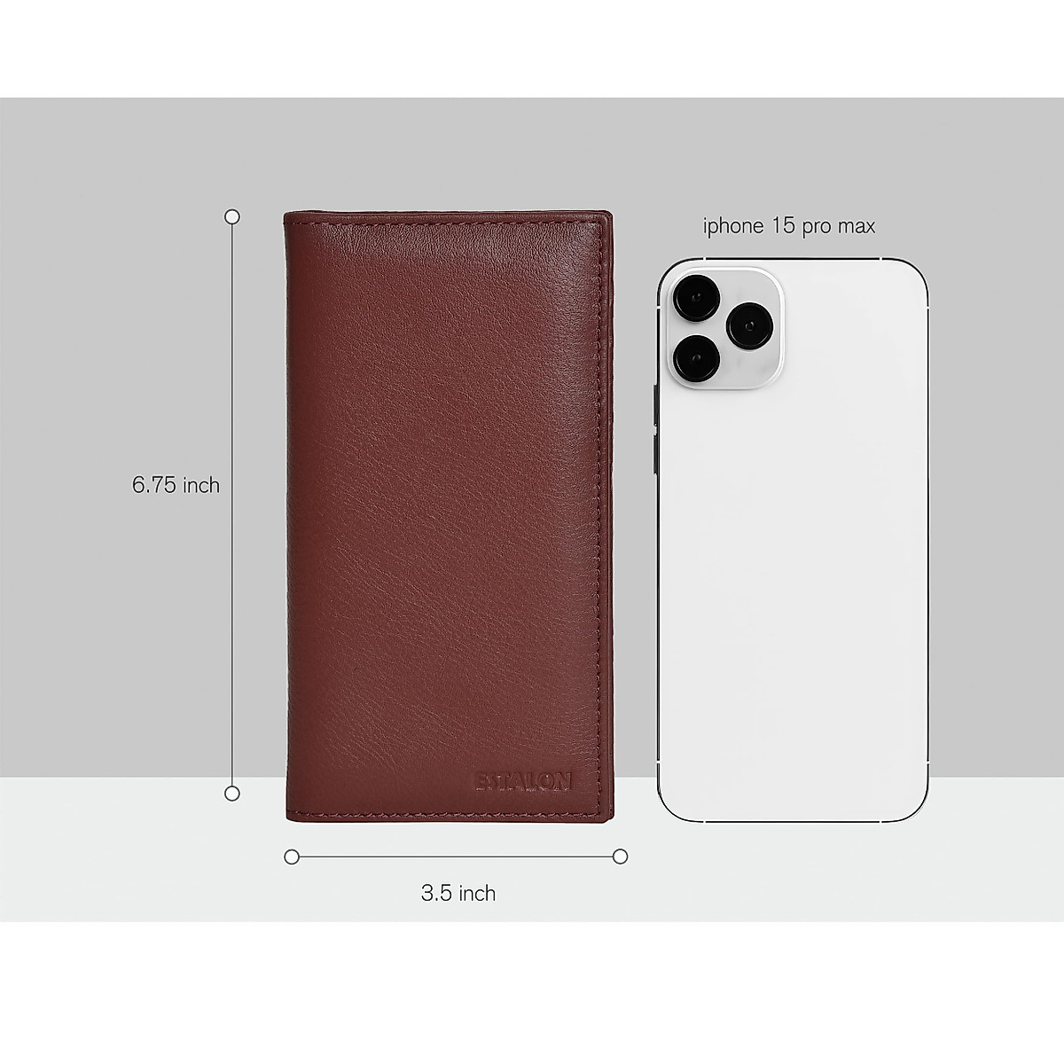 ESTALON Leather Checkbook Cover for Men & Women - Duplicate Checks - RFID Blocking - Slim Wallet with 5 Card Holder Slots - Personal & Business Checks - Standard Register - Gifts for Him, Her