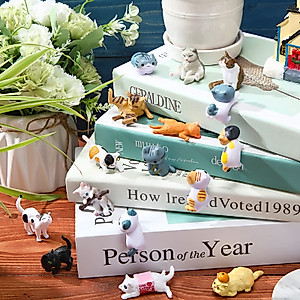 Blulu 16 Pcs Realistic Cat Figurines Toy Lovely Cats Figurines Miniature Cat Figures Toy Set Mini Animals Figurine Ornament for Easter Eggs Cake Toppers Birthday Gift Fairy Home Garden Boys Girls