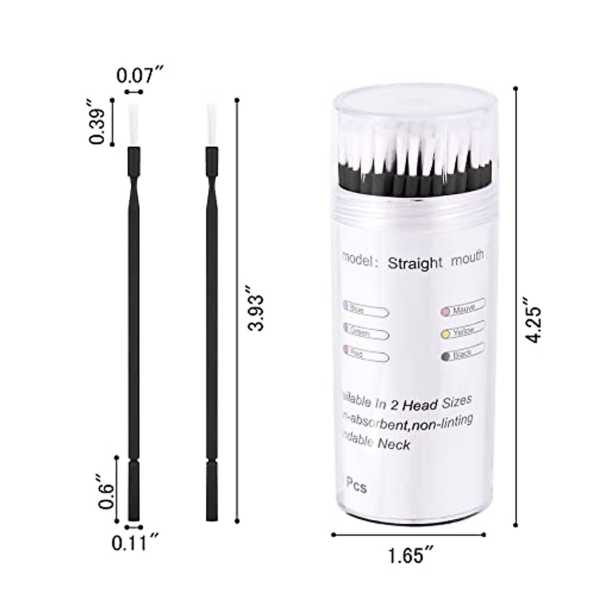 400 Pcs Disposable Dental Micro Applicators Fluoride Applicator with Dispenser, Black Bendable Applicator Brush Microbrush Applicator Tips Dental