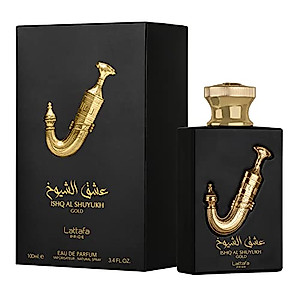Lattafa Perfumes Ishq Al Shuyukh Gold EDP - Eau De Parfum 100ml(3.4 oz) Unisex | Caramel, Saffron, Tonka Bean, Suede Leather