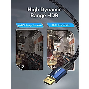 VENTION 8K DisplayPort Cable 1.4 3FT, Display Port Cable 144hz Ultra High Speed 32.4Gbps, 8K@60Hz 4K@144Hz 2K@165Hz HDR HBR3 DP Monitor Cable for Laptop PC TV Gaming Monitor