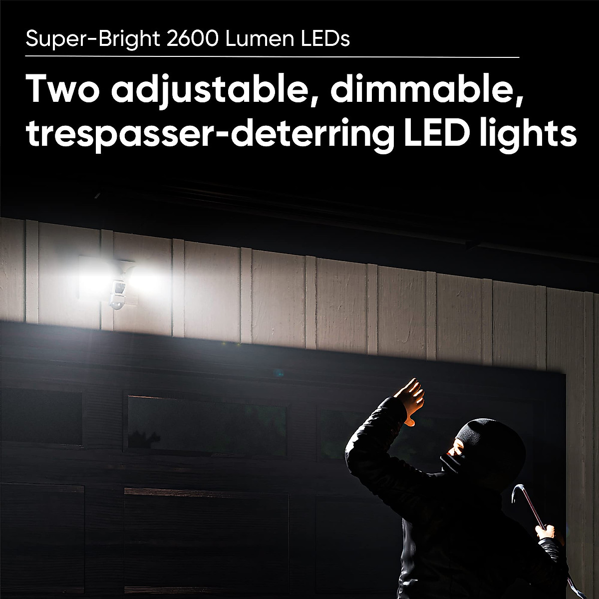 Wyze Cam Floodlight with 2600 Lumen LEDs, Wired 1080p HD IP65 Outdoor Smart Security Camera, Color Night Vision, 270-Degree Motion Detection, 90dB Siren, and Two-Way Audio with 32GB MicroSD Card